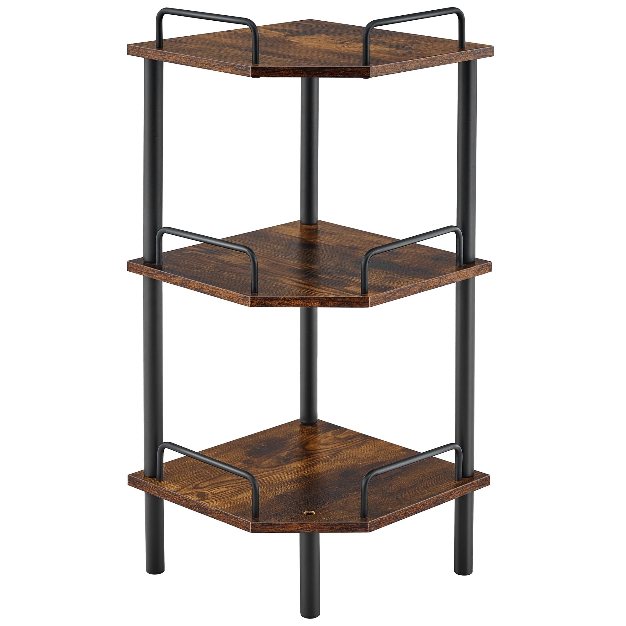 Amazon.com: Tajsoon Corner Shelf Stand, 3 Tier Industrial Corner ...
