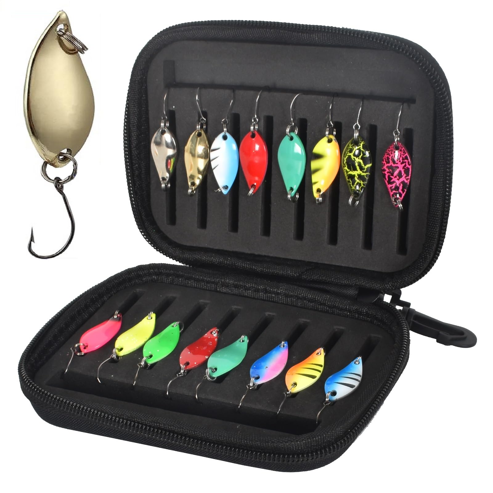 Emperoch 16 Pcs Fishing Spoon Lures Kit, Colorful Hard Metal Fishing ...