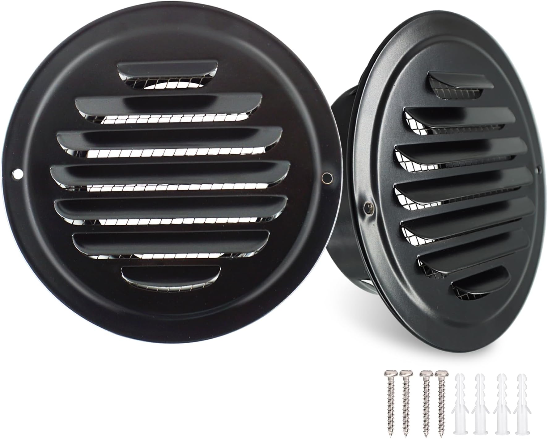 6 Inch Black Air Vent Covers, LouanXpert Stainless Steel Round Wall ...