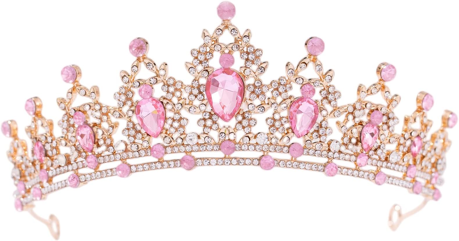 NODG Gold Tiara for Women - Rhinestone Crown Headband with Crystal ...