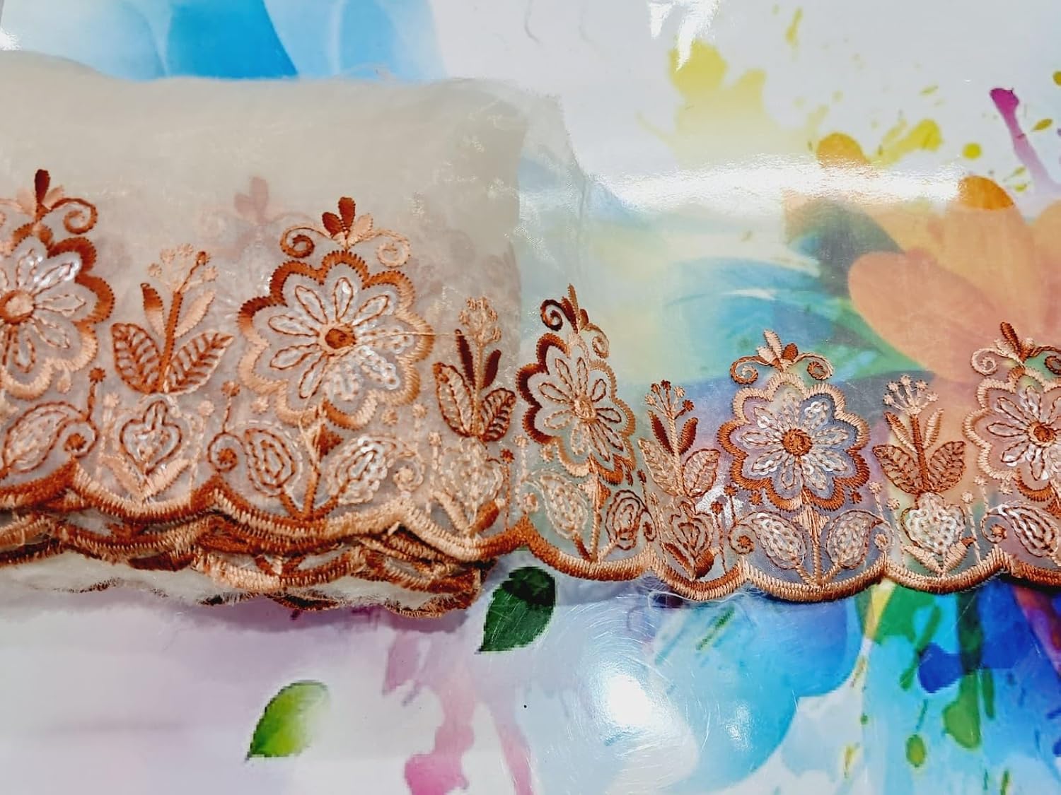 Organza Sitara Multi lace Length of 3 Meter with 5 inch in Size ...