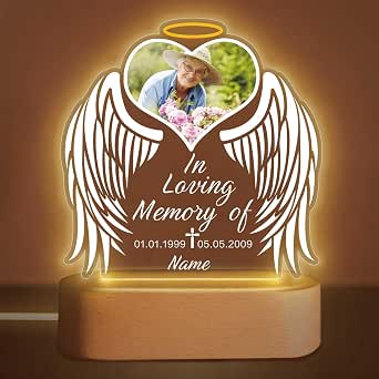 AUBAO Custom Memorial Night Light Gift Personalized Light Up Acrylic ...