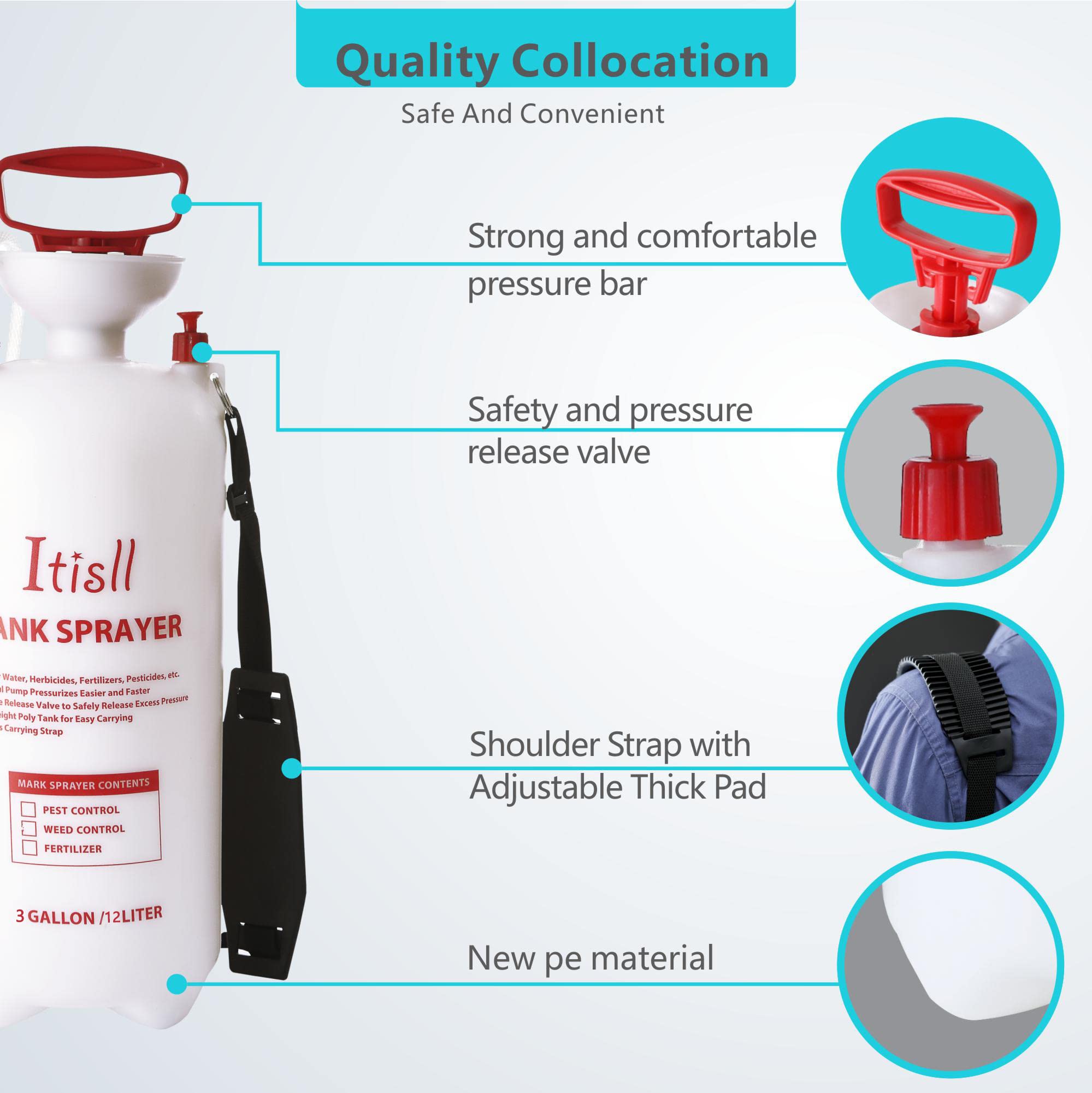 Snapklik.com : Itisll 3 Gallon Backpack Sprayer, Leak-Free Pump Sprayer