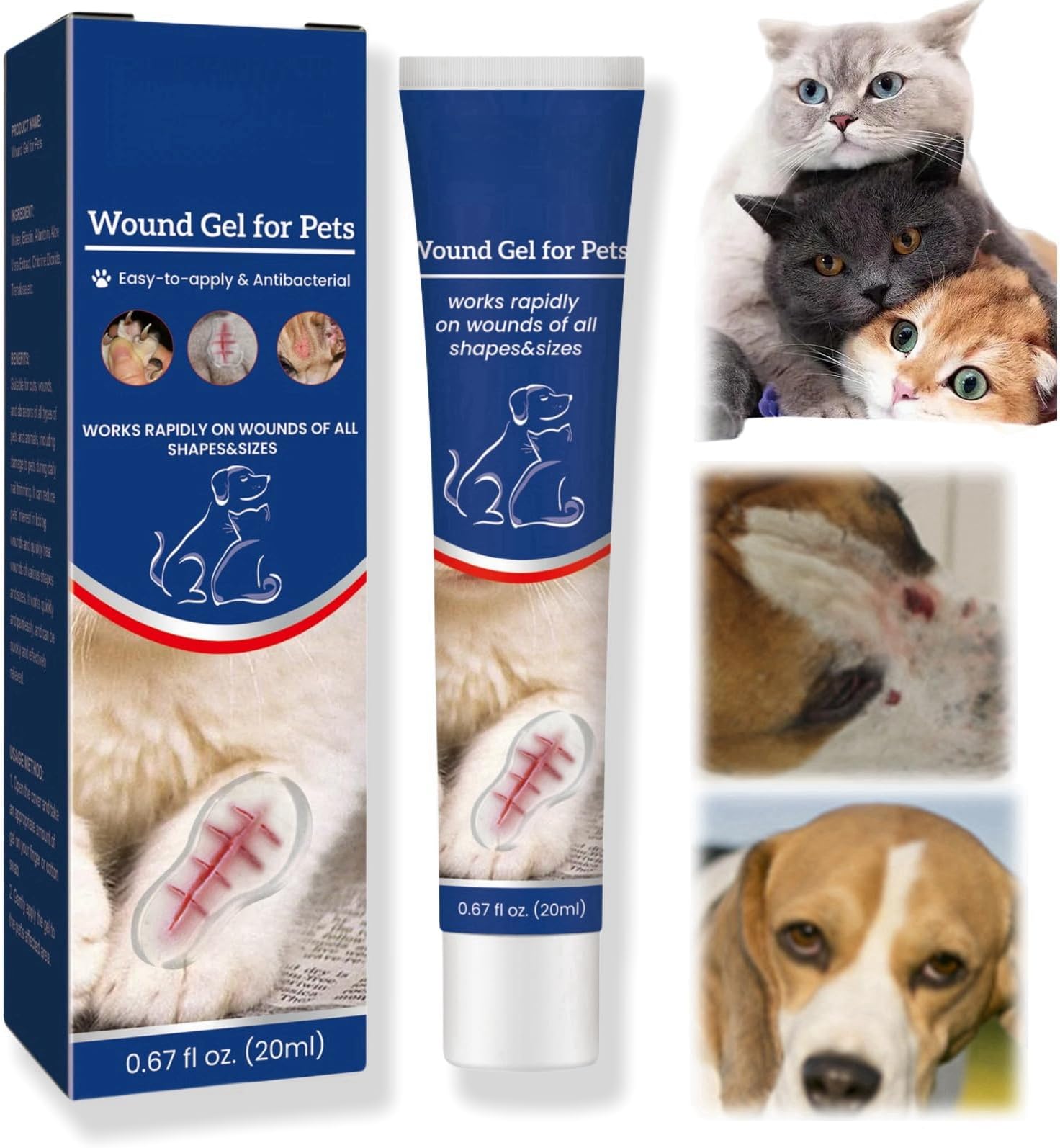 Pet Wound Care Gel,Liquid-Bandage for Pet,Dog Leg Wound Protector,Cat ...