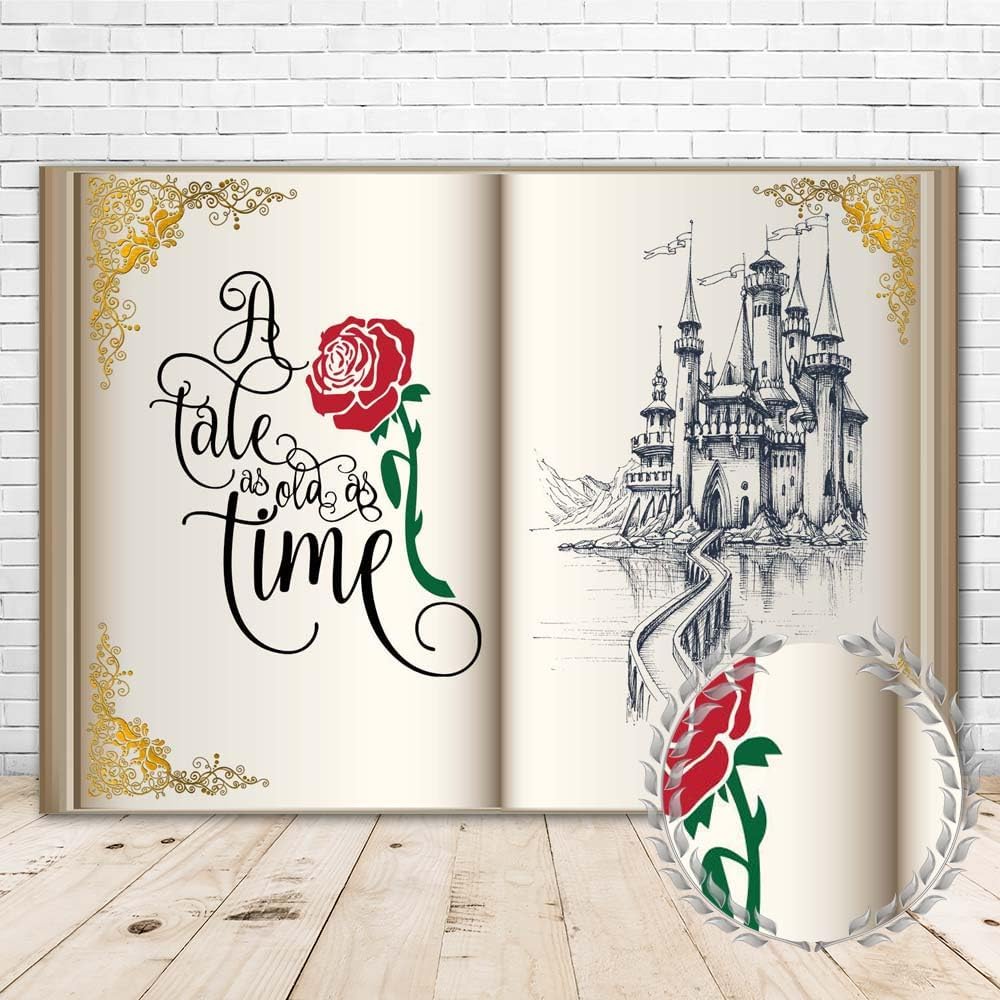Amazon.com : Fairytale Book Backdrops for Photography Red Rose Tale as ...