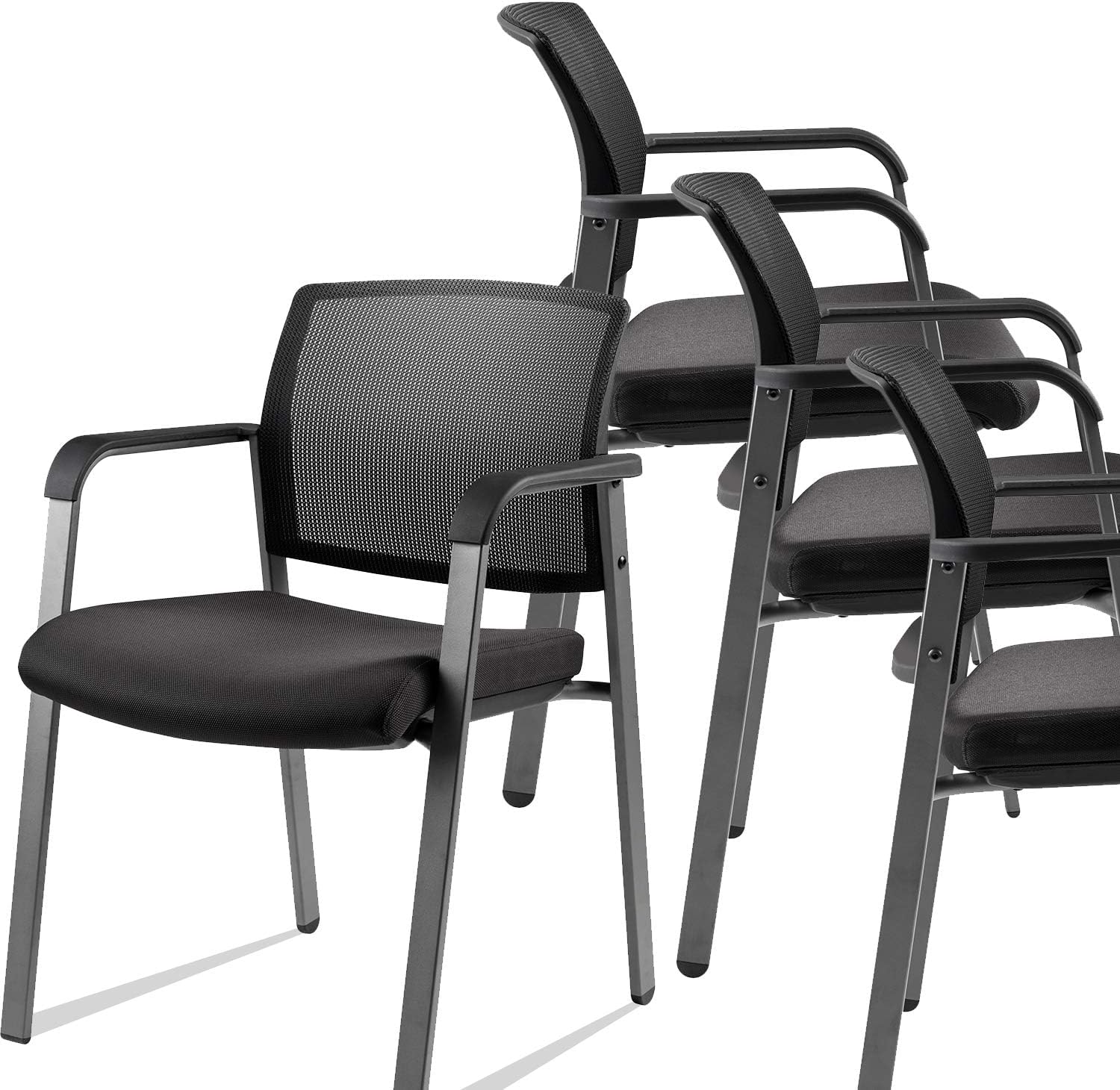 Amazon.com: VINGLI Stackable Chairs Set of 4, Stacking Office Chairs ...