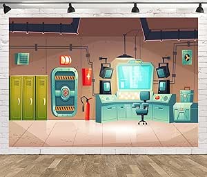 Amazon.com : Loccor 5x4ft Fabric Cartoon Science Lab Backdrop ...