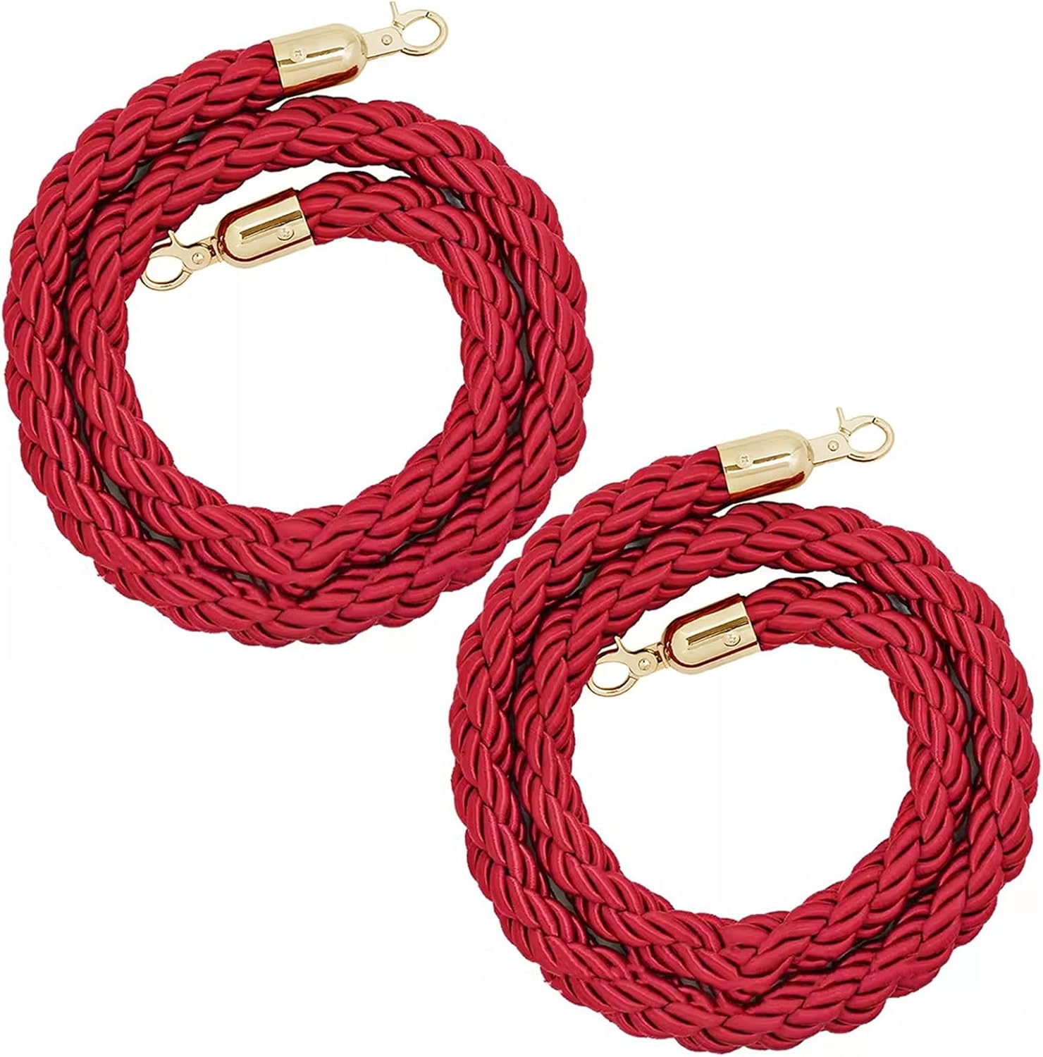 NUNETH 2 Pack 1m 1.5m 1.8m Stanchion Braided Rope, White Red VIP Queue ...