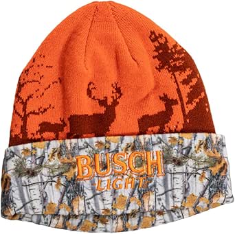 Calhoun Busch Light Blaze Orange Hunting Beanie – Warm Knit Winter Hat ...