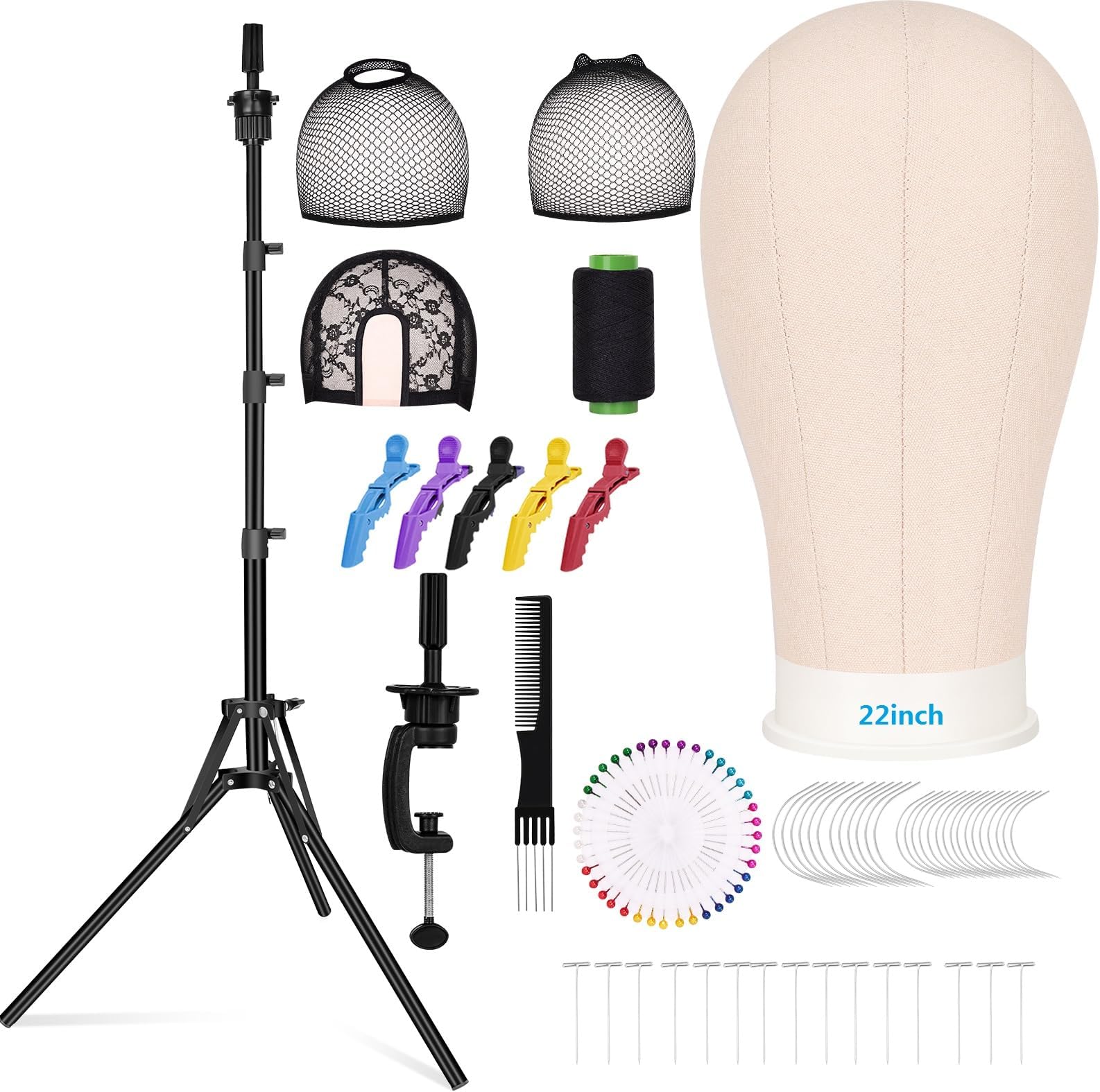 Amazon.com: Beauty Star 63inch Tall Wig Stand Tripod with 22inch ...