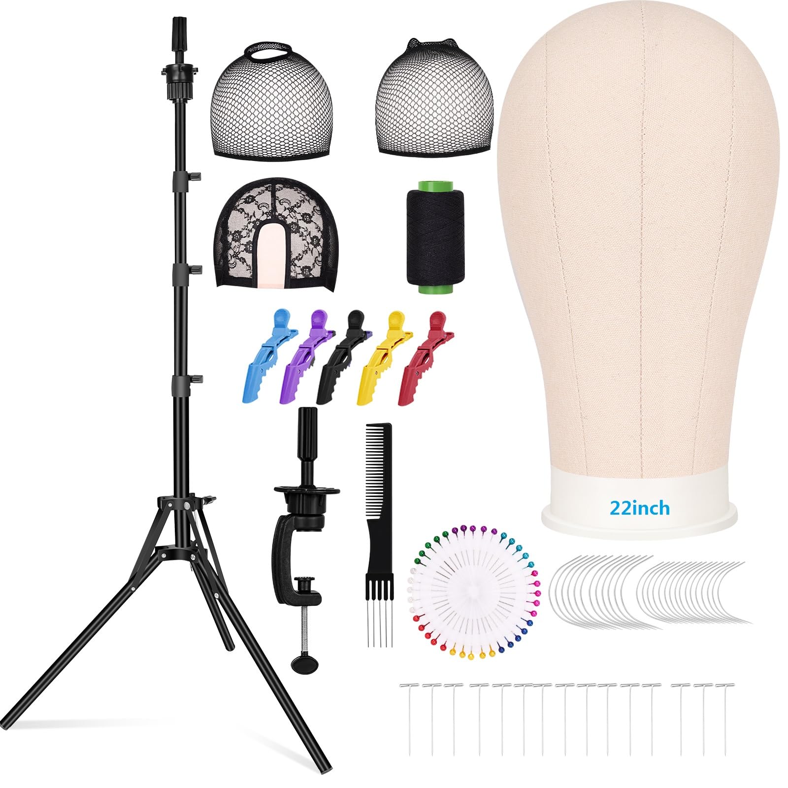 Amazon.com: Beauty Star 63inch Tall Wig Stand Tripod with 22inch ...