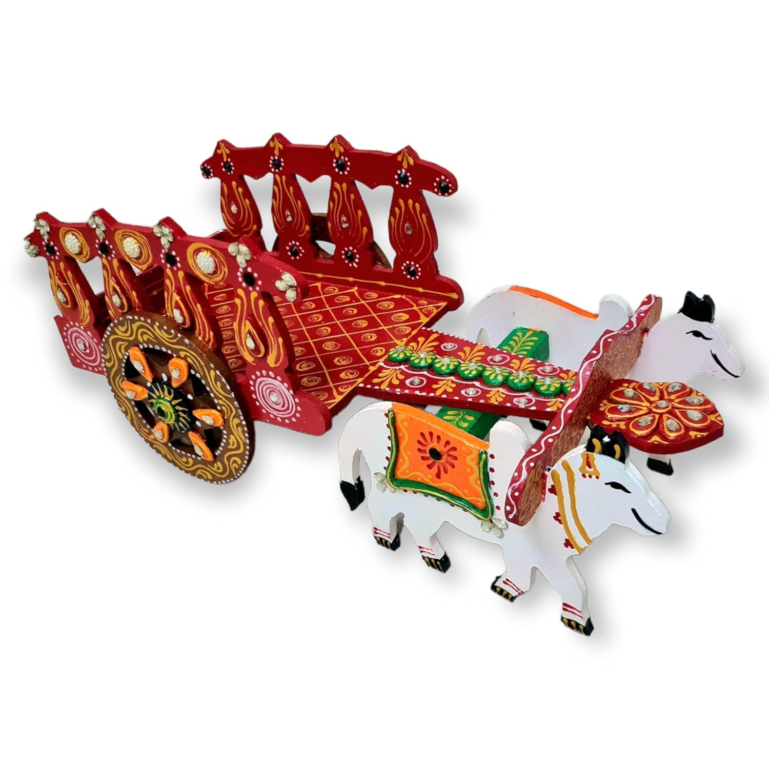 Buy Royal Indian Art Handmade Wooden Decorative Bullock Cart for Dry ...