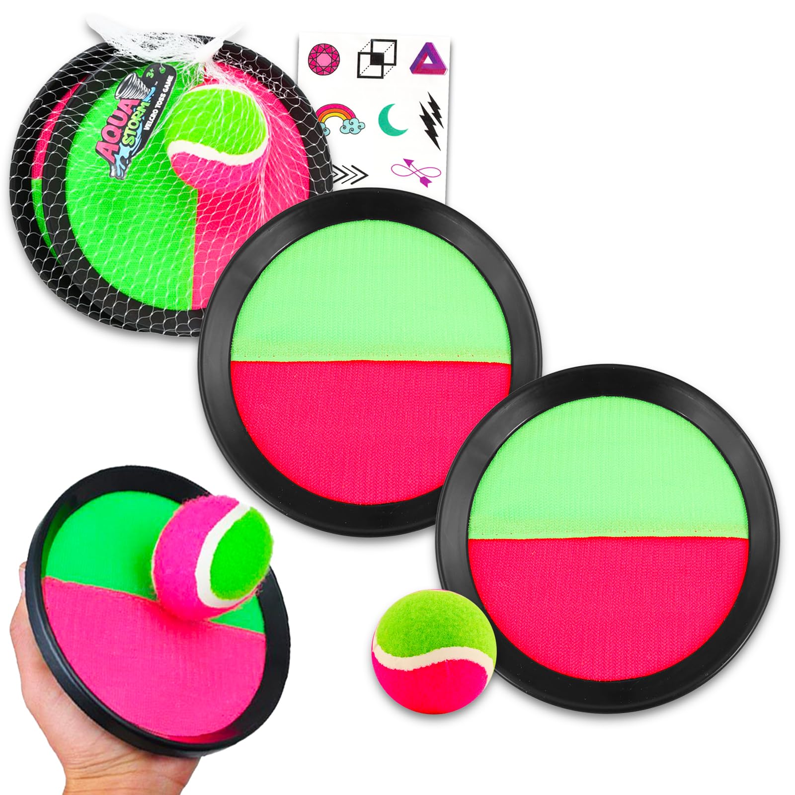 Amazon.com: Game Party Toss and Catch Outdoor Set for Kids - Includes 2 ...