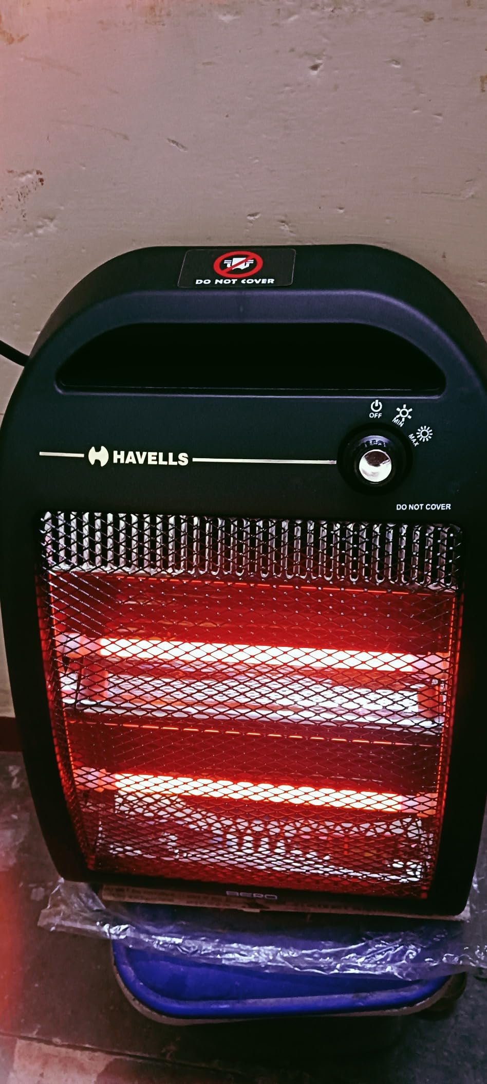 Havells Bero Quartz Heater Black 800 watt 2 Heat Settings 2 Year ...