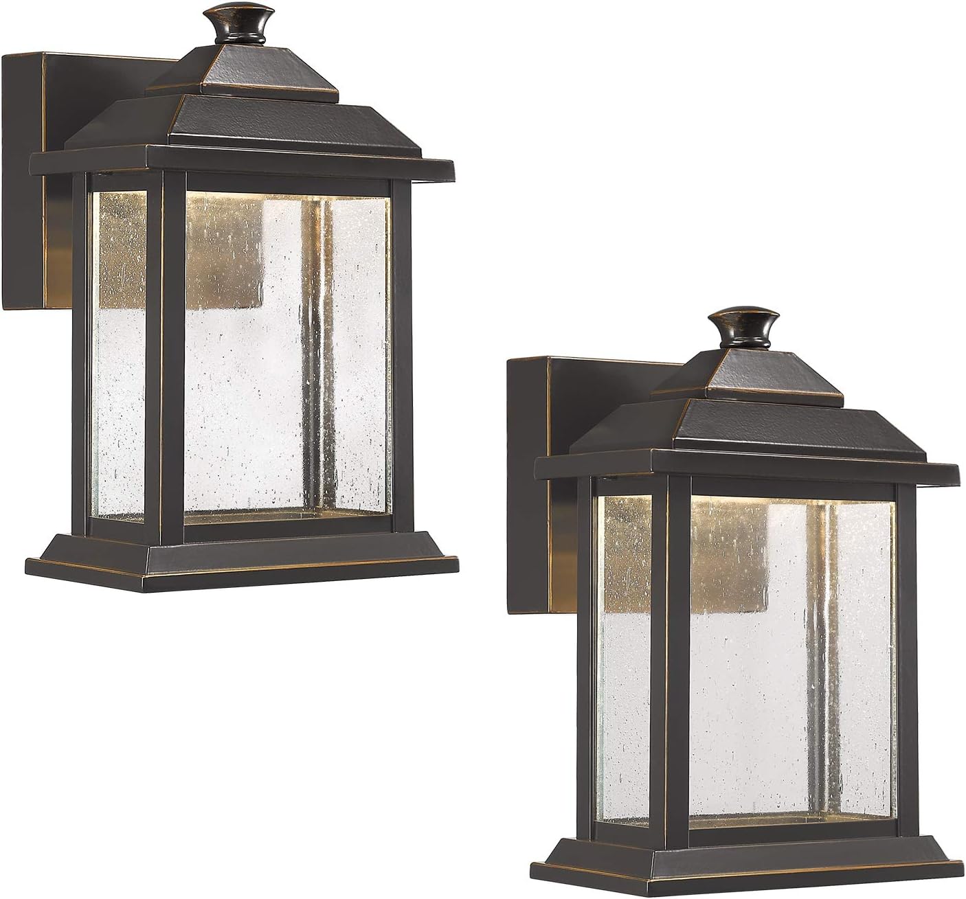 Emliviar Outdoor Wall Lights Pack of 2, 12W LED Exterior Light Fixtures ...