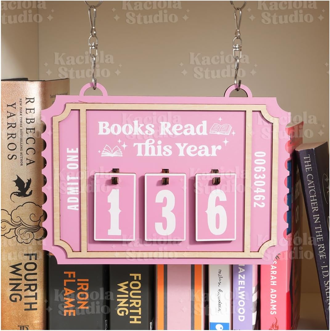 Amazon.com: KACIOLA STUDIO Book Counter Sign, Books Read This Year ...