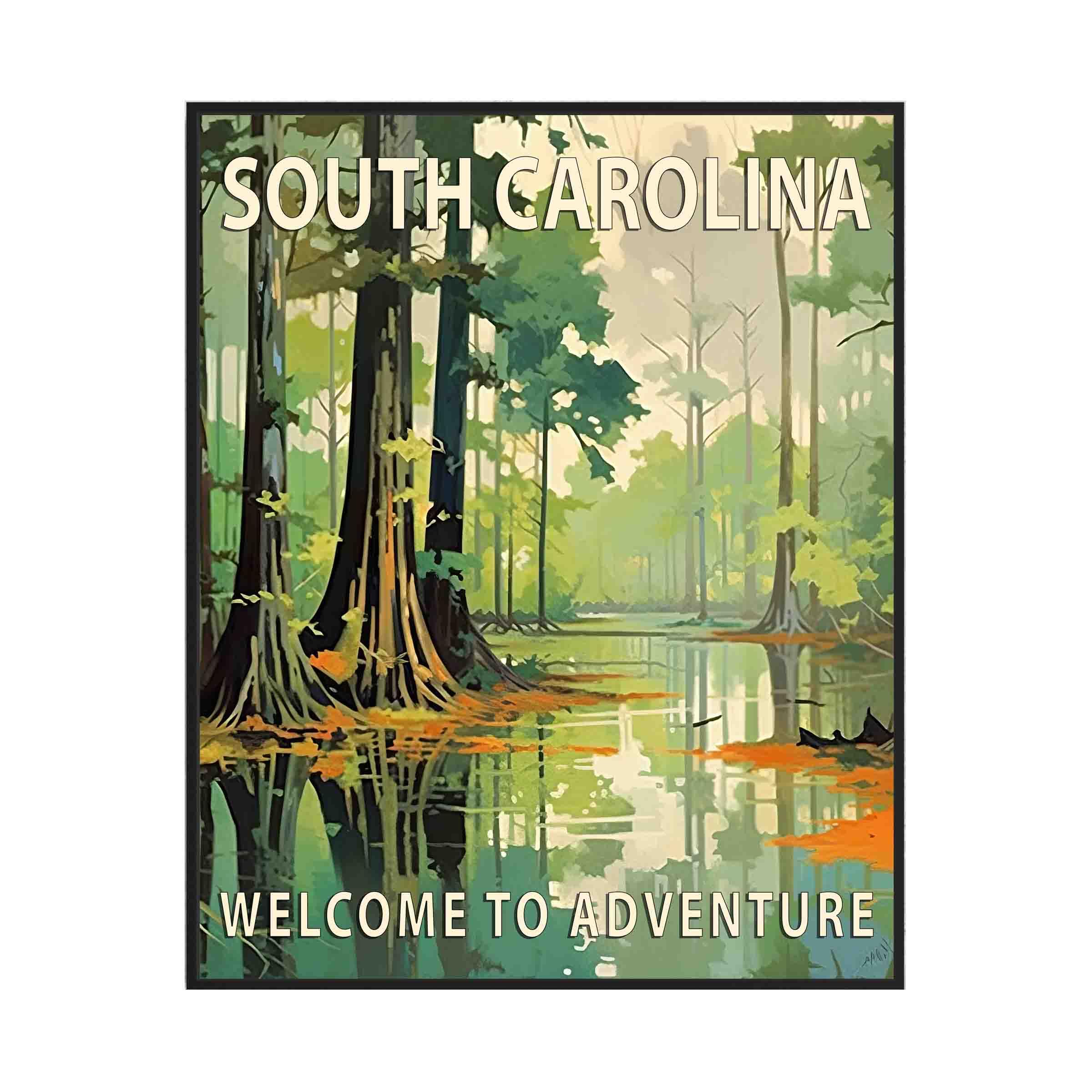 Amazon.com: South Carolina Poster Art Print, Retro States Landscape ...