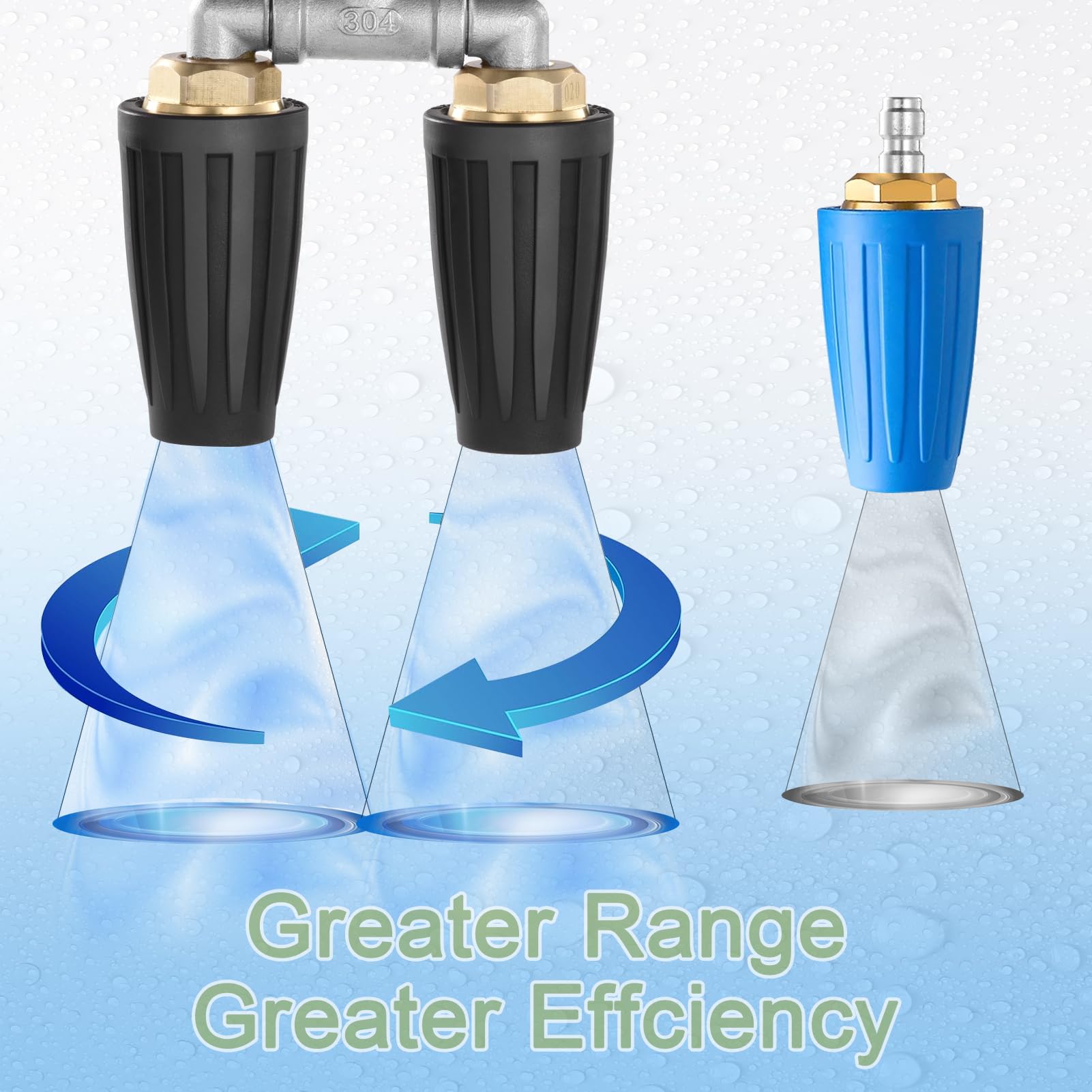 Snapklik.com : Pressure Washer Tips Dual Turbo Nozzle, 360 Rotating ...
