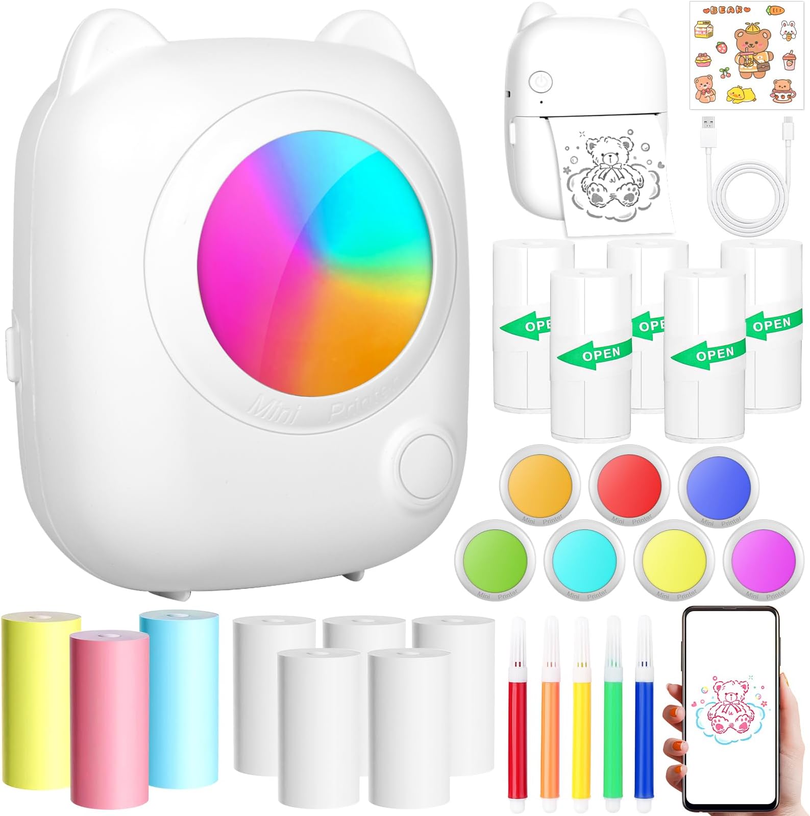 Imprimante Etiquette Autocollante, Imprimante Thermique Bluetooth ...