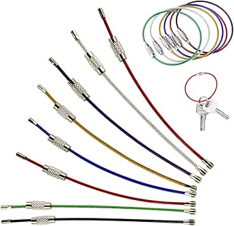 UOOOM 20 pcs Stainless Steel Key Ring Steel Wire Key Chain Cable ...