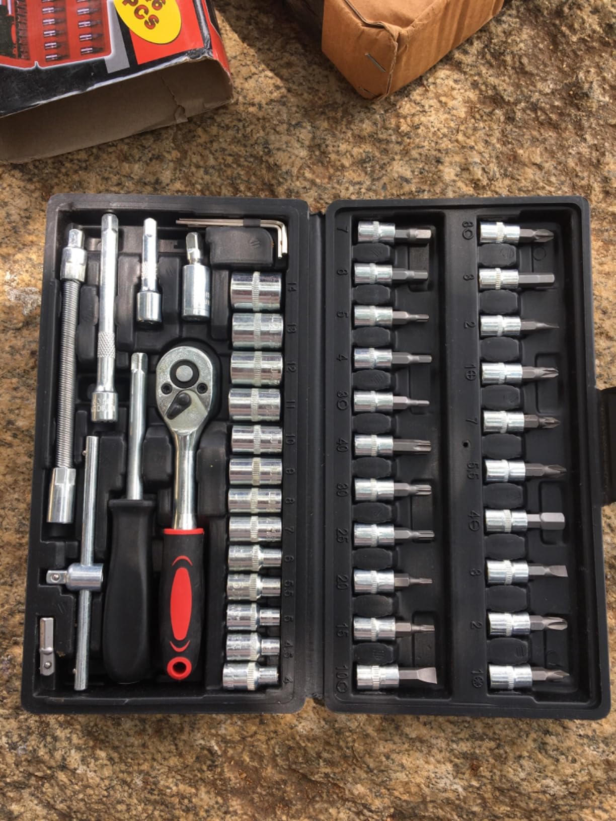 46 In 1 Pcs Tool Kit & Screwdriver and Socket Set,Hand Tool Kit Wrench ...