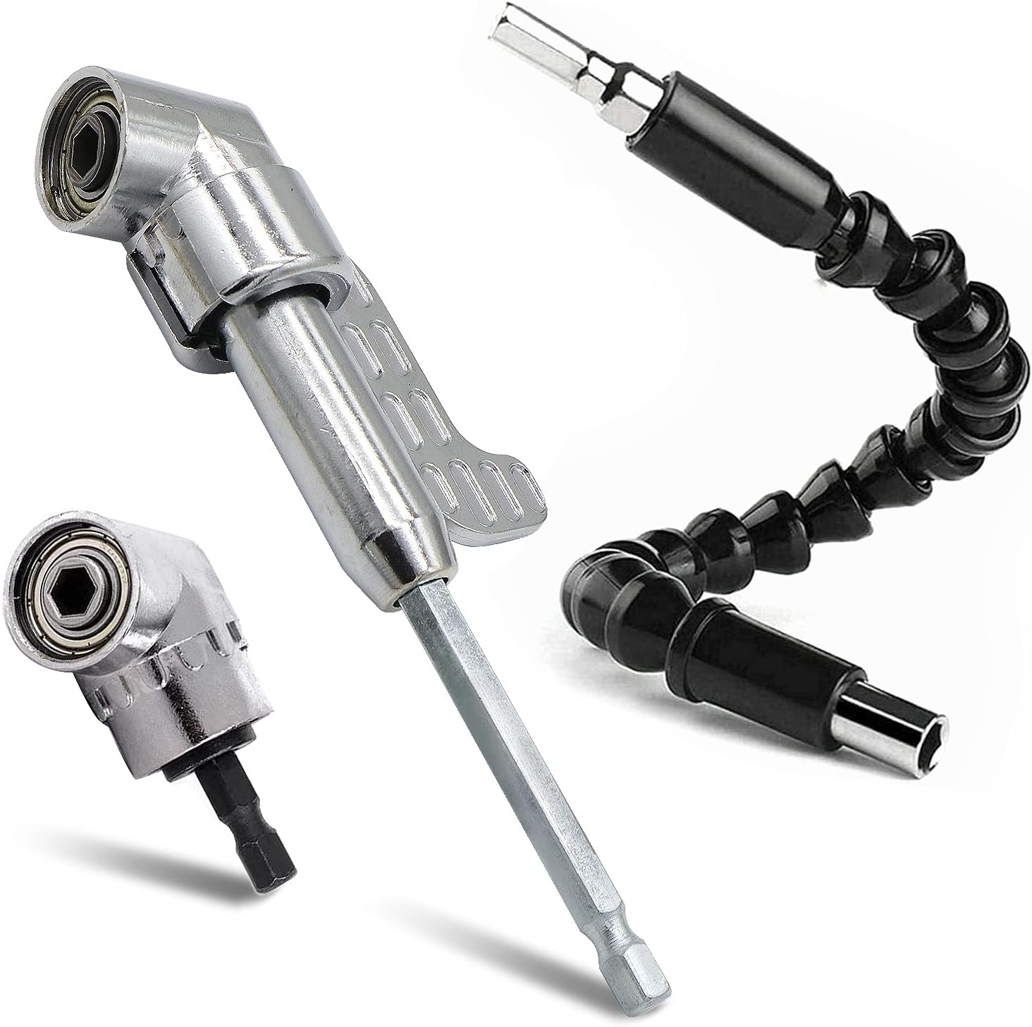 Jamiikury Silver 105 Degree Right Angle Drill Bit Holder, 1/4" Hex ...