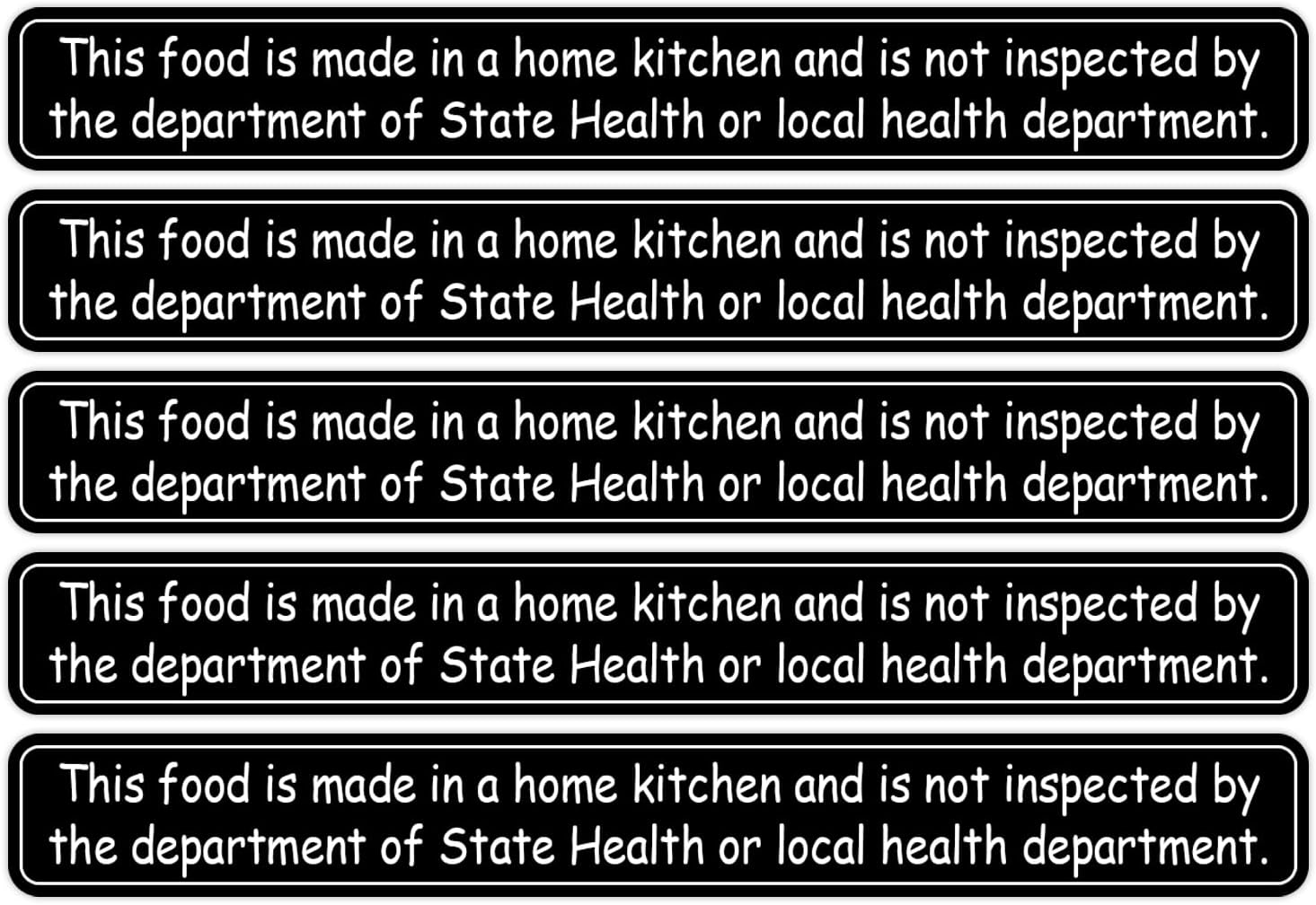 Amazon.com: Home Kitchen Food Safety Labels Food is Made in a Home ...
