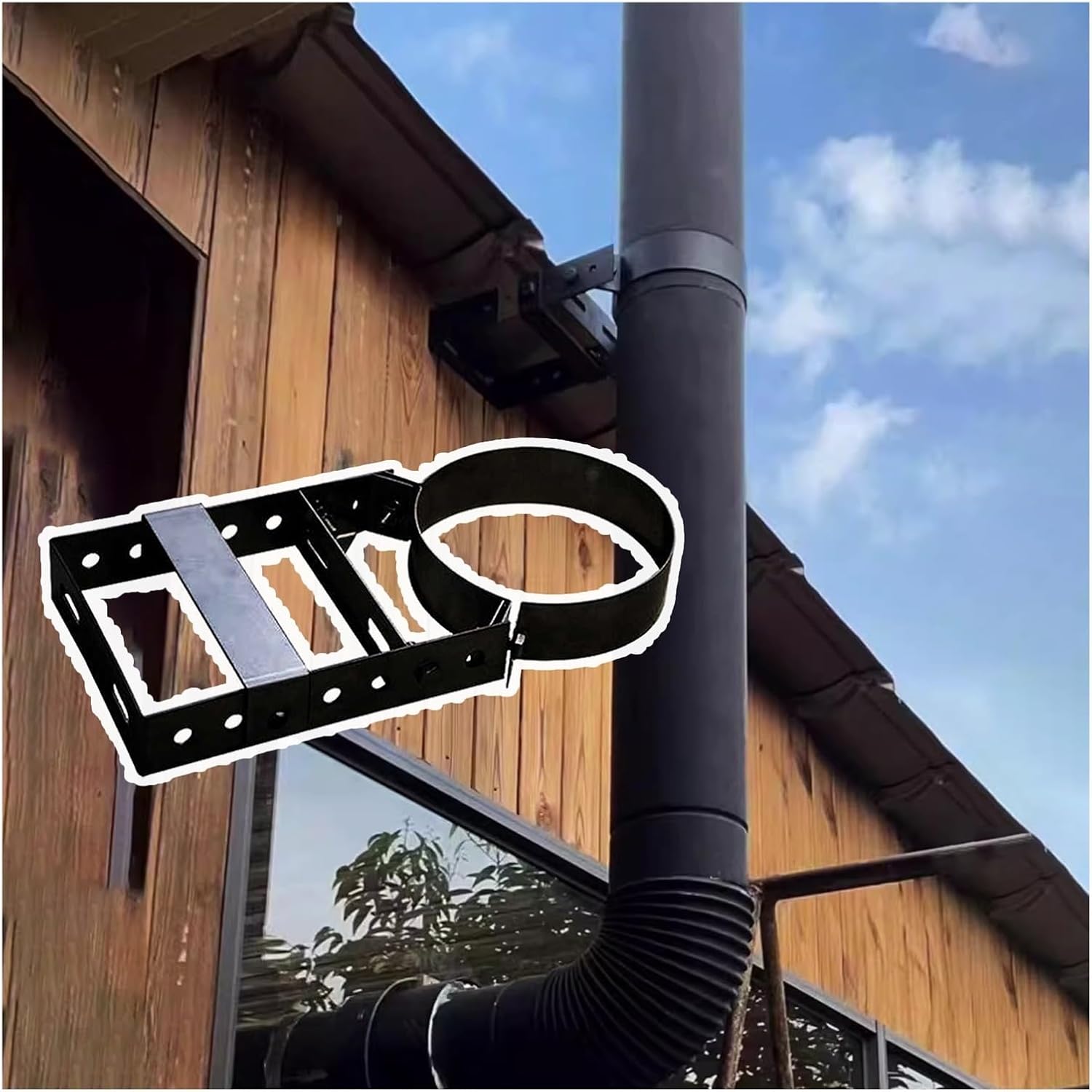 Chimney Steel Mounting Bracket Kit - Adjustable Ventilation Duct Wall ...