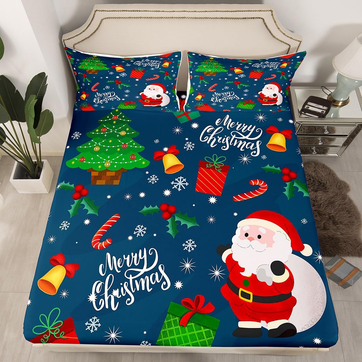 Kids Christmas Sheets Christmas Quilt Set Full/Queen Size 3 Piece Xmas