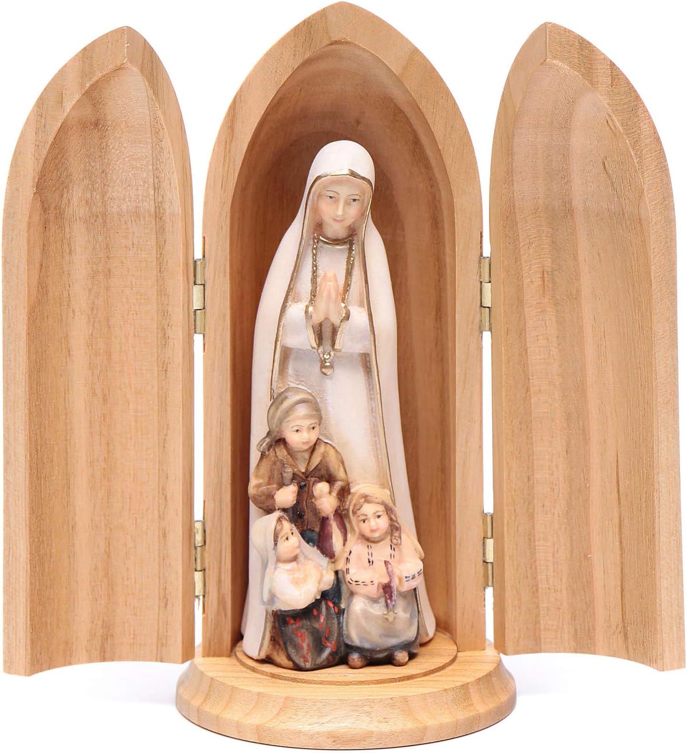 Amazon.com: Holyart Our Lady of Fatima with Children Wooden Statue in ...