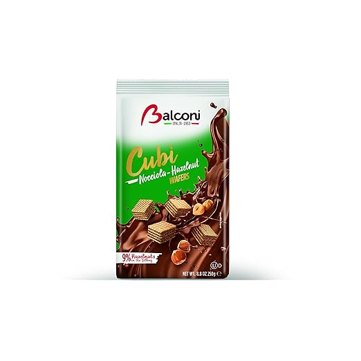 Amazon.com: Balconi Cubi Hazelnut Wafers - 250 g : Grocery & Gourmet Food