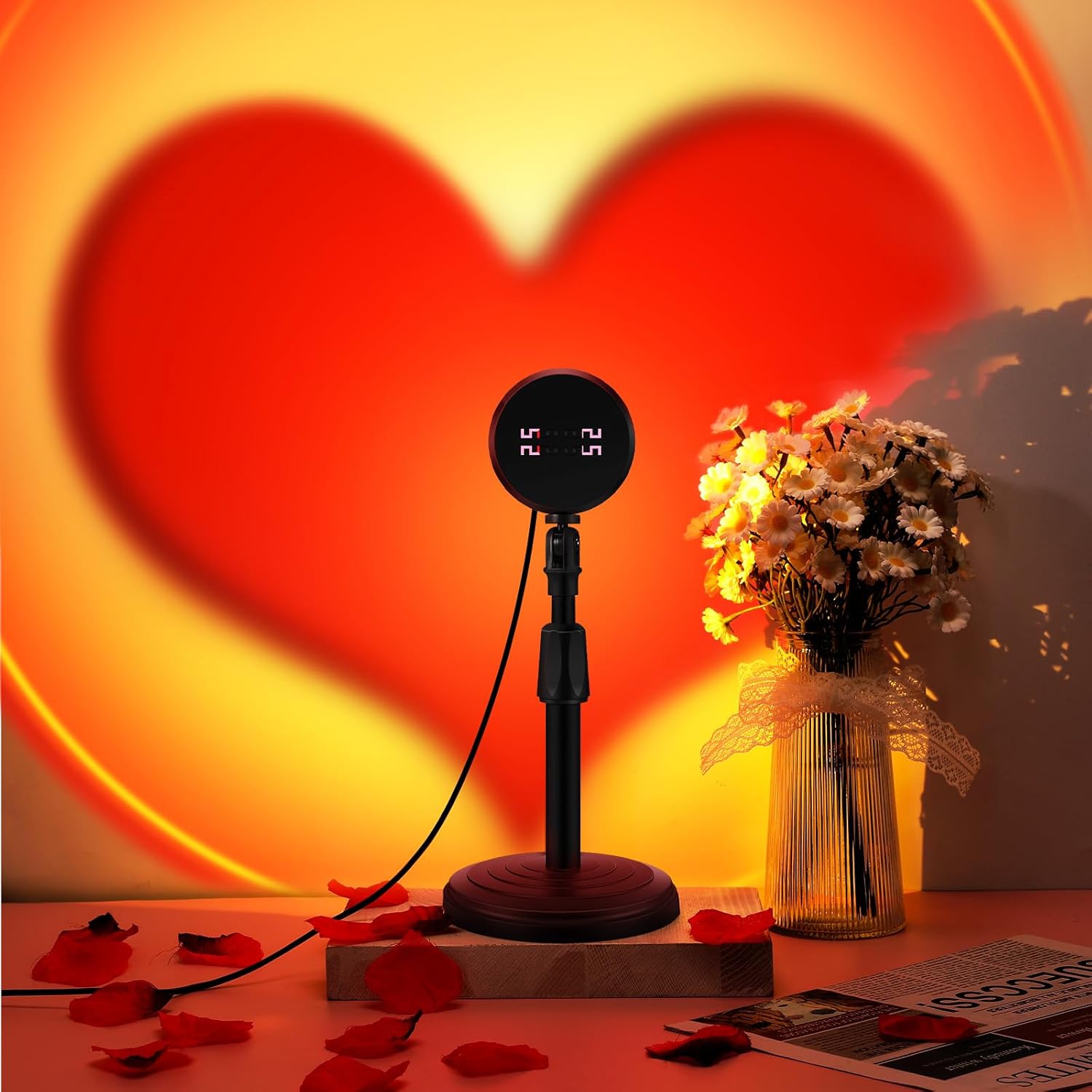 Mudder Valentine's Day Heart Shaped Sunset lamp Projector Led Lights ...