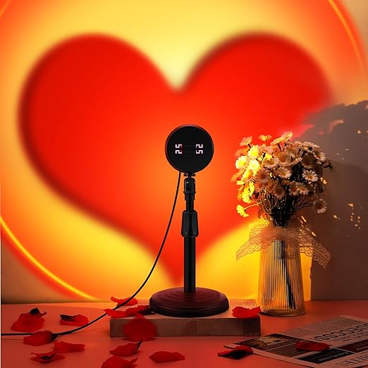 Mudder Valentine's Day Heart Shaped Sunset lamp Projector Led Lights ...