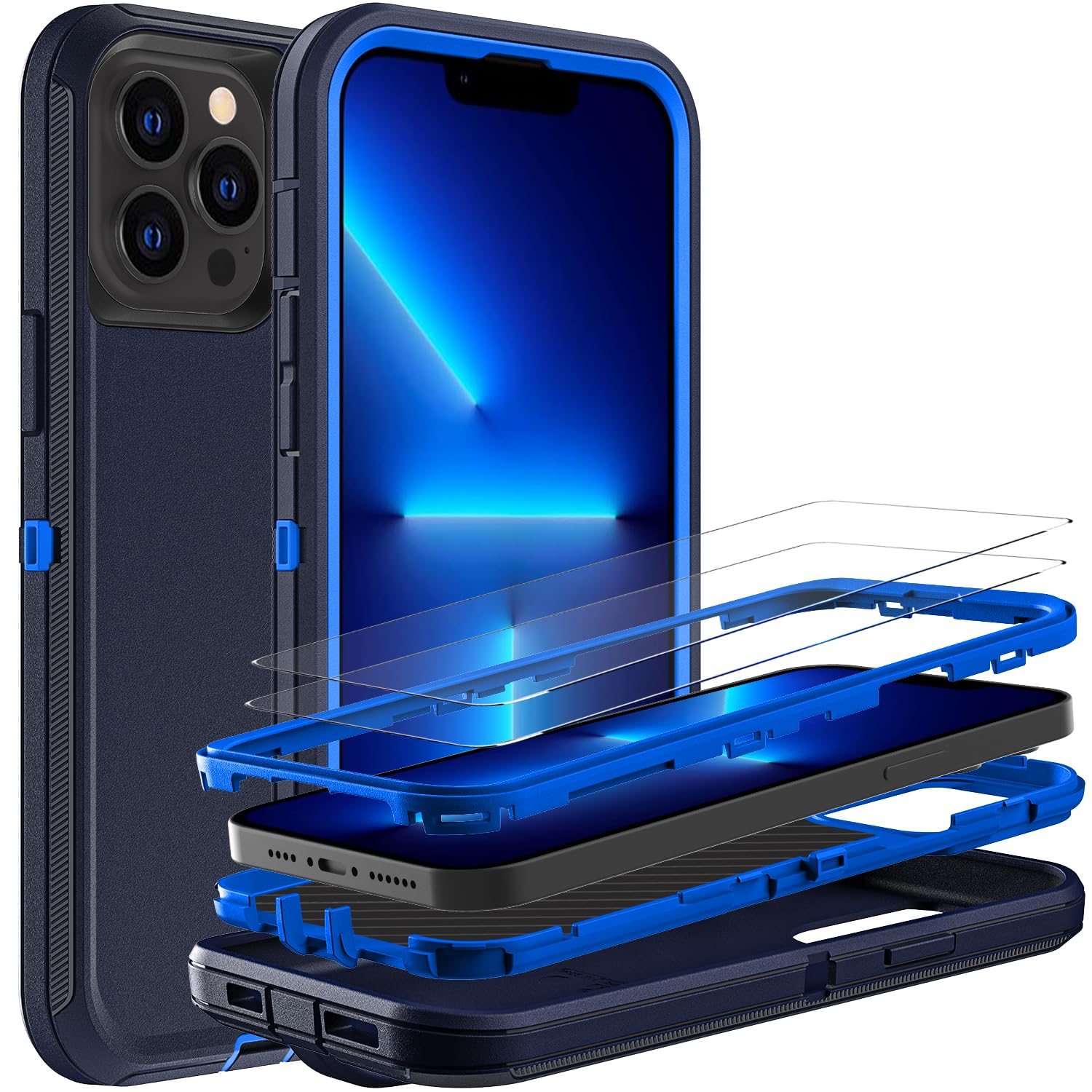 Amazon.com: YKHJKLEC for iPhone 13 Pro Case, Military Grade 3 in 1 ...