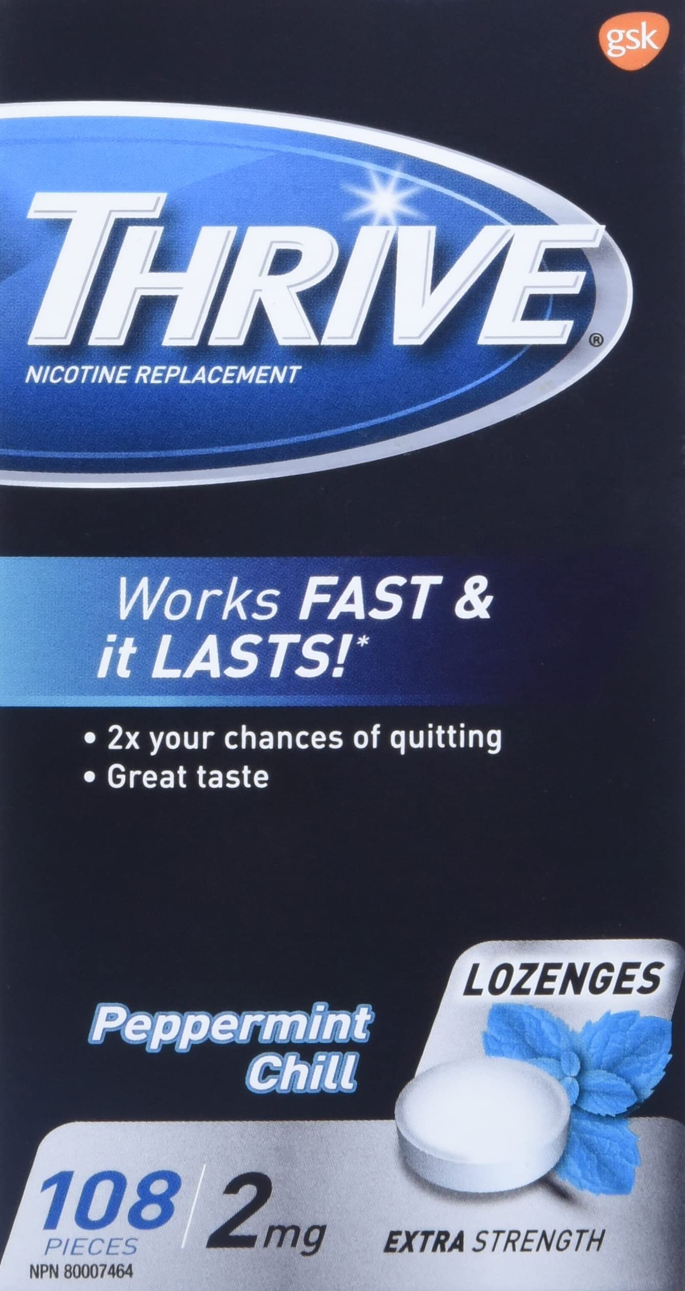 Thrive Nicotine Replacement Lozenges, Quit Smoking Aid, Mint Flavour ...