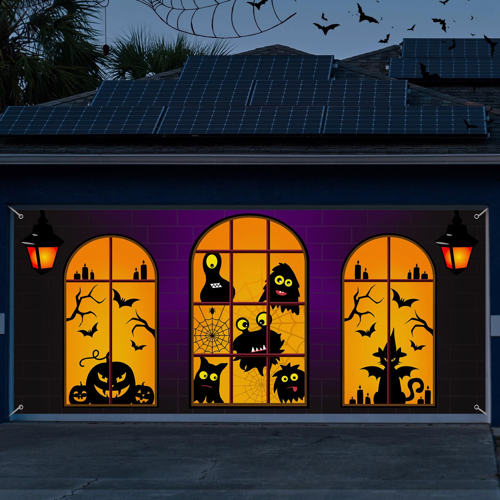 Snapklik.com : Preboun 7 X 16 Ft Halloween Garage Door Decorations ...