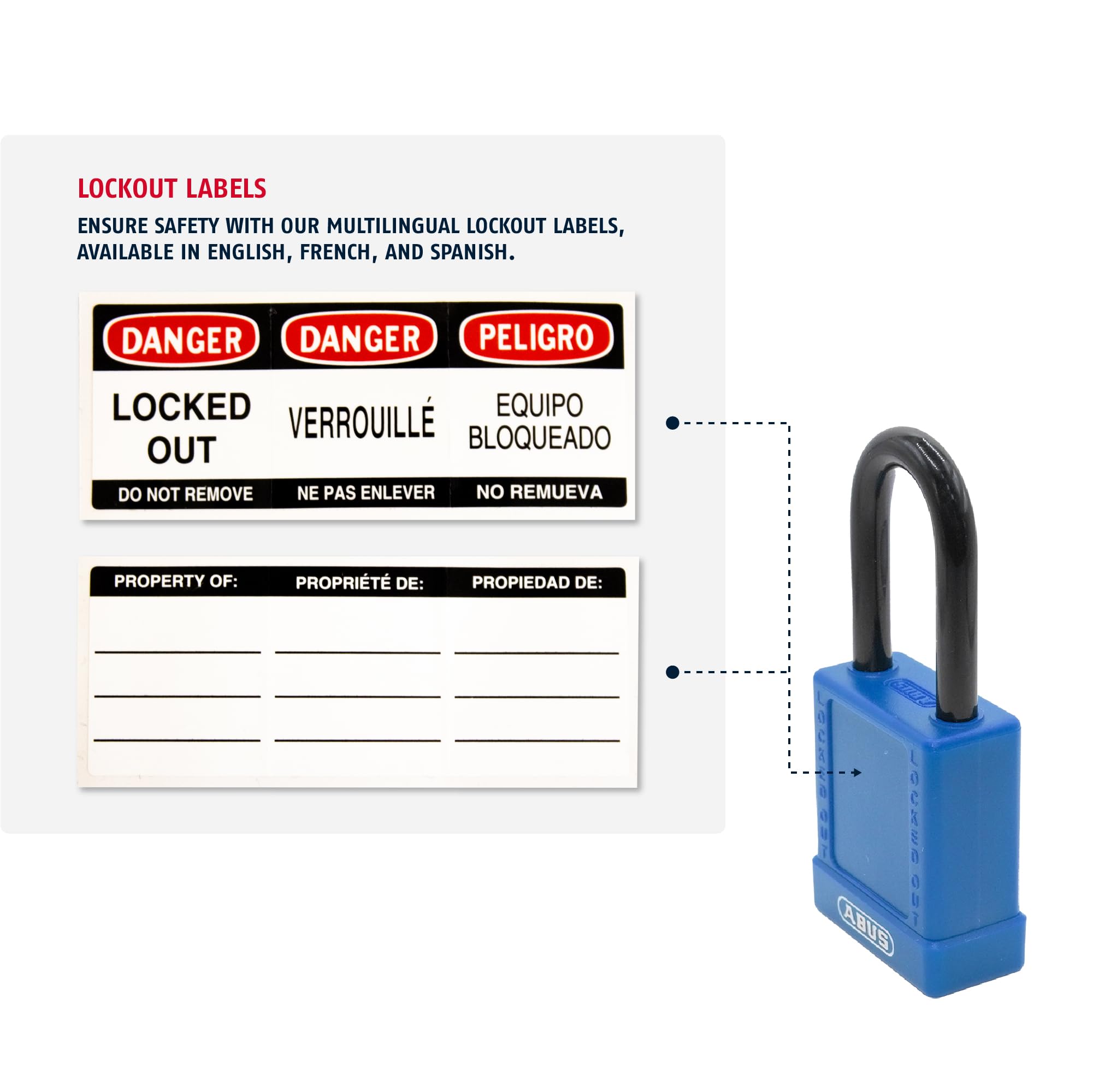 Snapklik.com : ABUS Blue Pack Of 10 Lockout Tagout Premium Solid Body ...