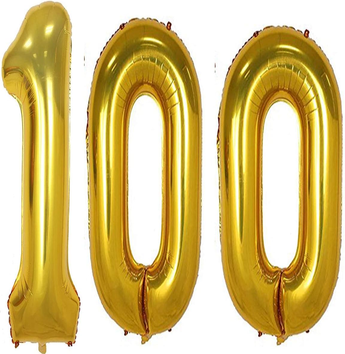 Amazon.com: 40inch Gold Foil 100 Helium Jumbo Digital Number Balloons ...