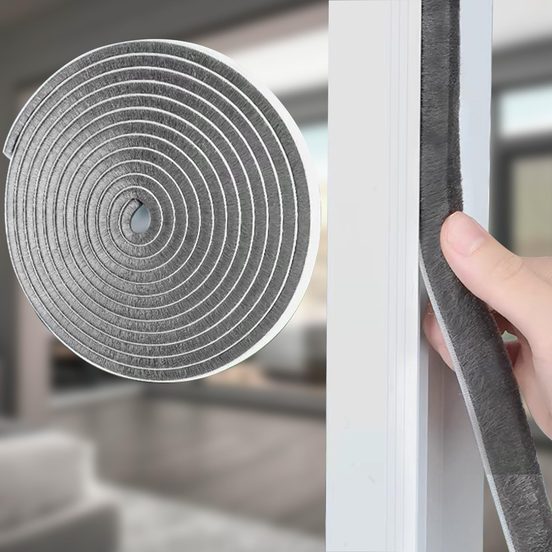 0.9 Inch Brush Weather Stripping,33 Feet,Card-Slot Seal Strip Pile ...