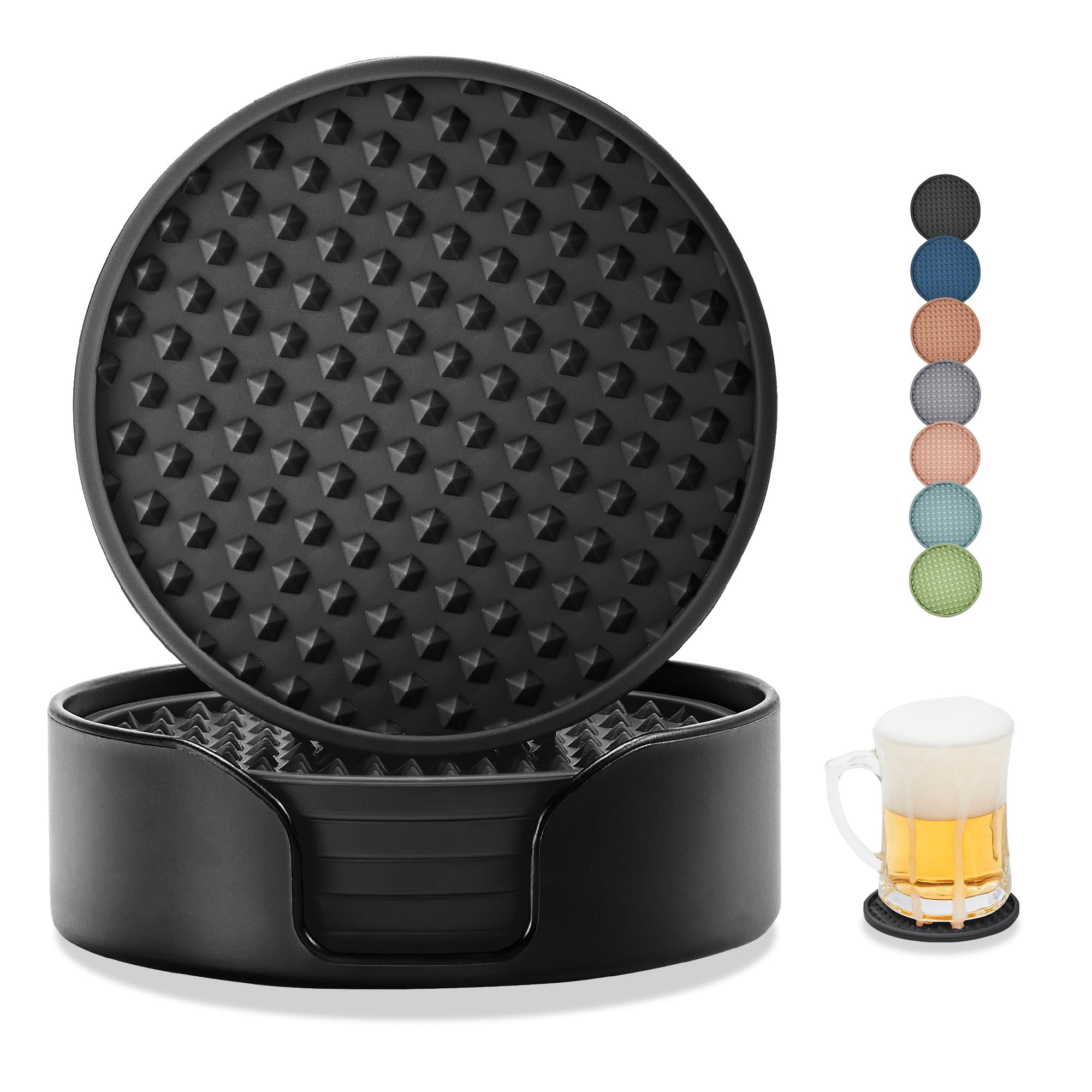 Amazon.com: ButterMelt Coasters for Drinks, Silicone Coasters Set of 6 ...