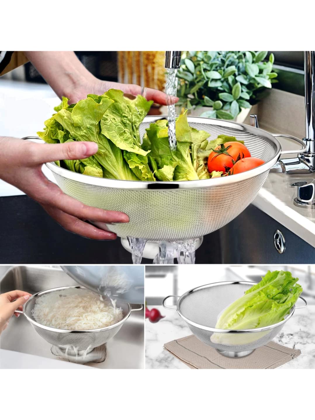 Stainless Steel Water Strainer or Washer Strainer for Rice Vegetable ...