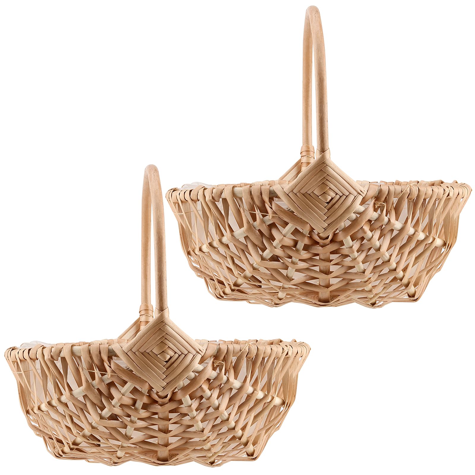 HEIHAK 2 Pack Wicker Basket with Handle, Foraging Basket with Plastic ...