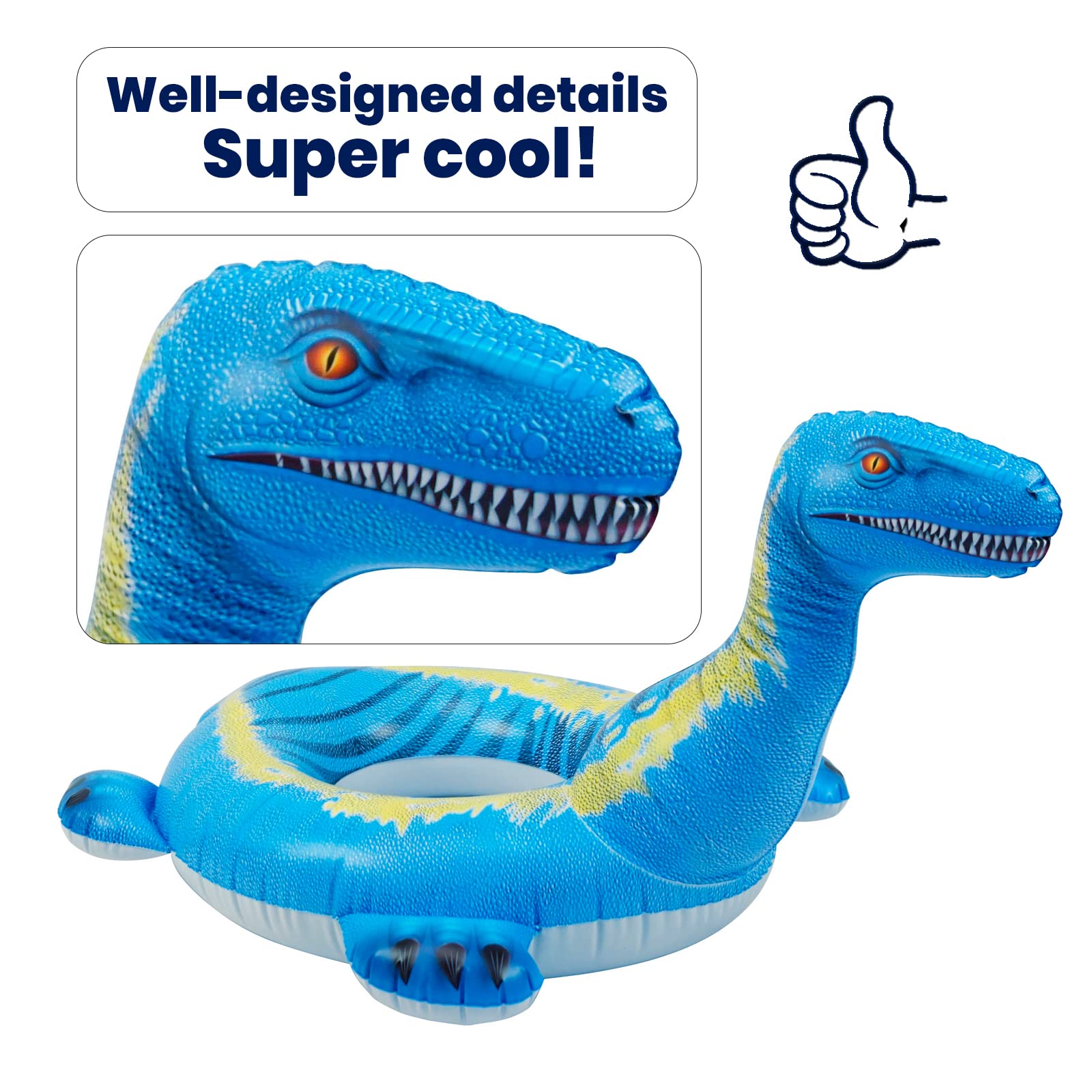 Snapklik.com : Lifelike Raptor Dinosaur Pool Float Kids Swimming Pool ...