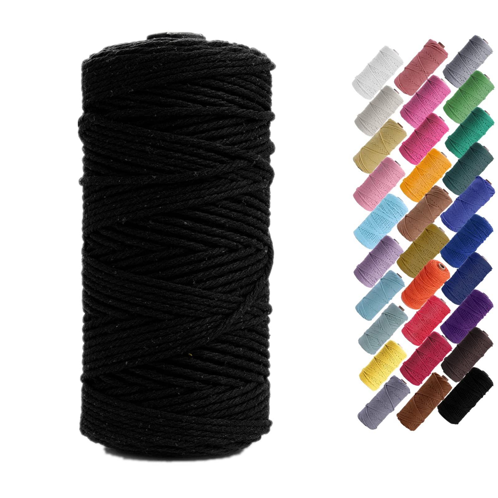 Amazon.com: Natural Macrame Cotton Cord,HAPYLY 3mm x 109Yards Twine ...