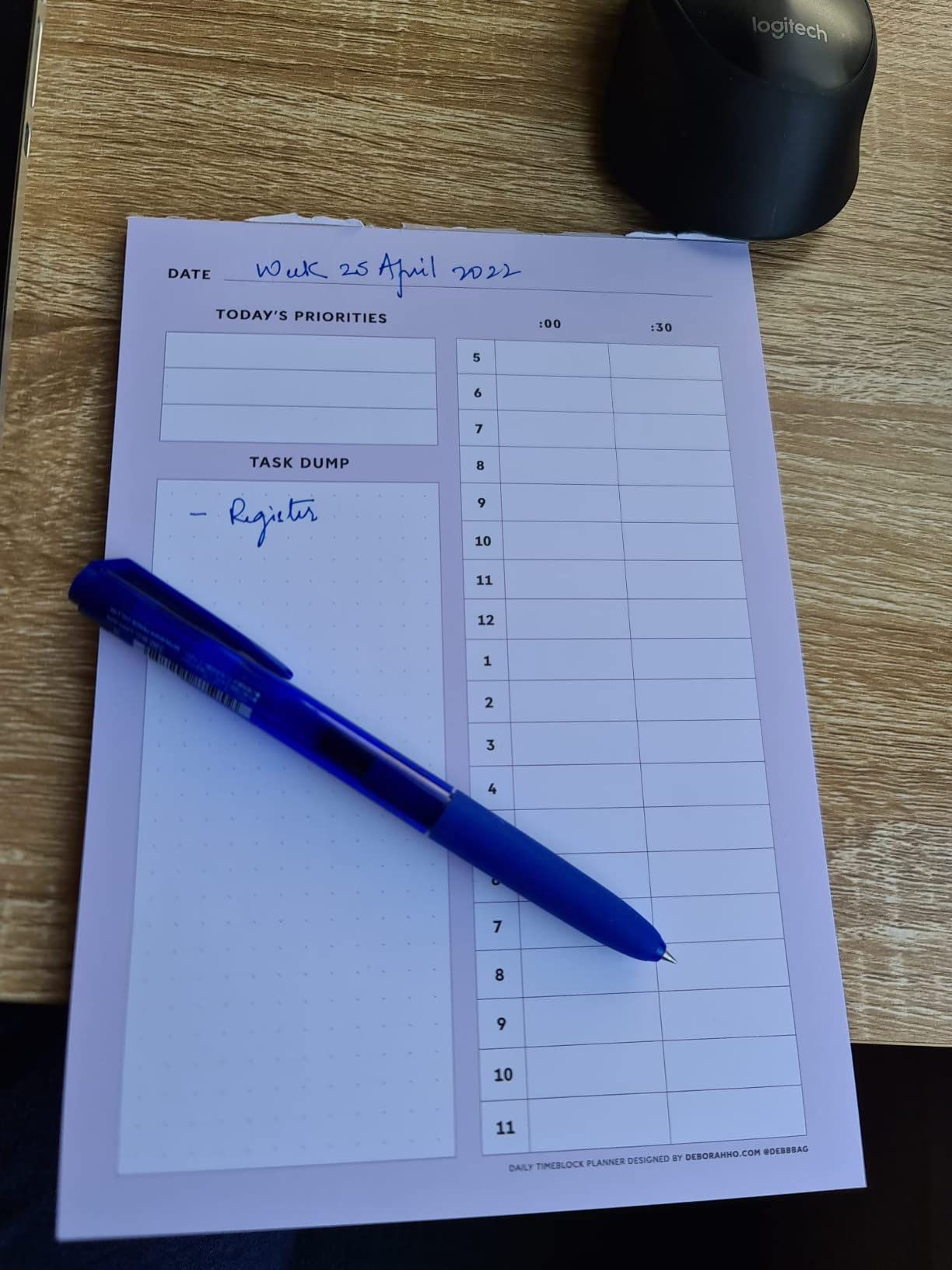 Daily Timeblock Planner A5 - Undated, Productivity, to-Do List ...