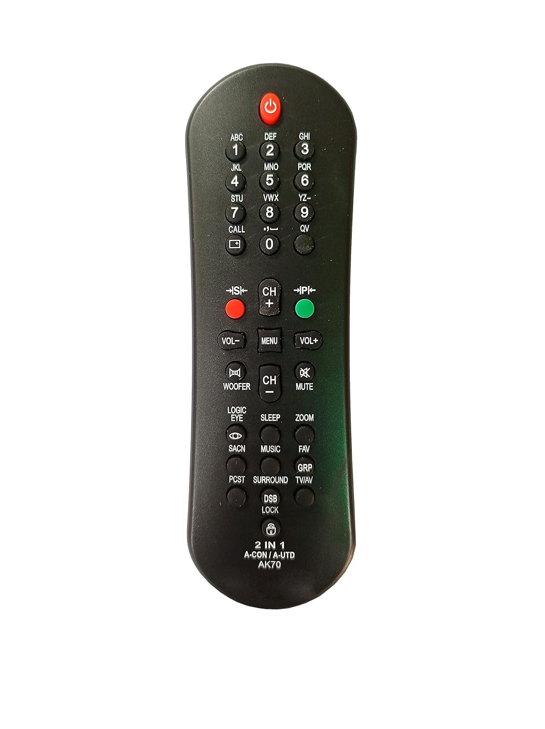 LipiWorld® AK70 A-CON A-UTD 2in1 TV Remote Control Compatible for Akai ...