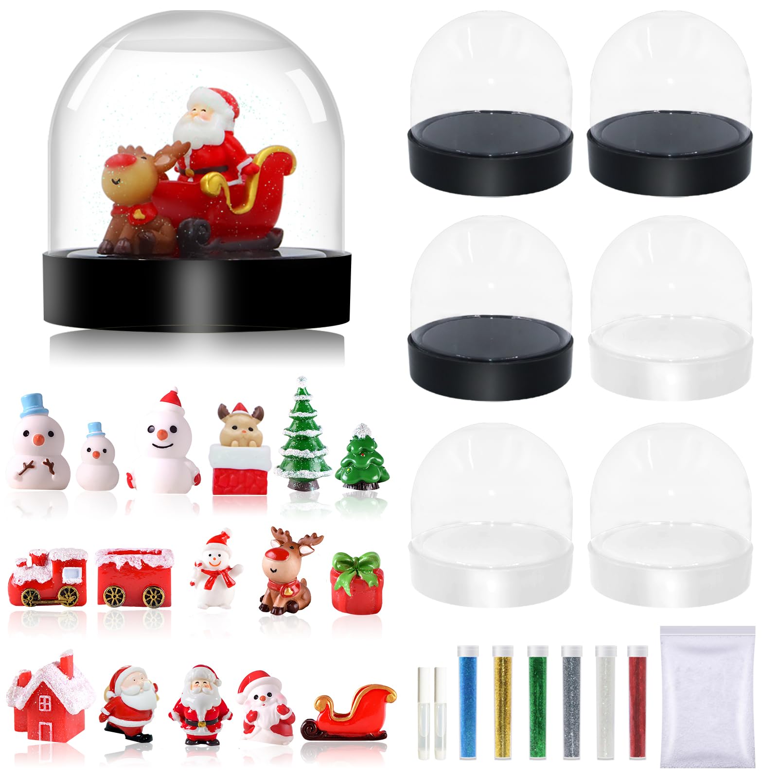 Amazon.com: 6 Sets Christmas Snow Globe Making Kit，HEYUNG Christmas DIY ...