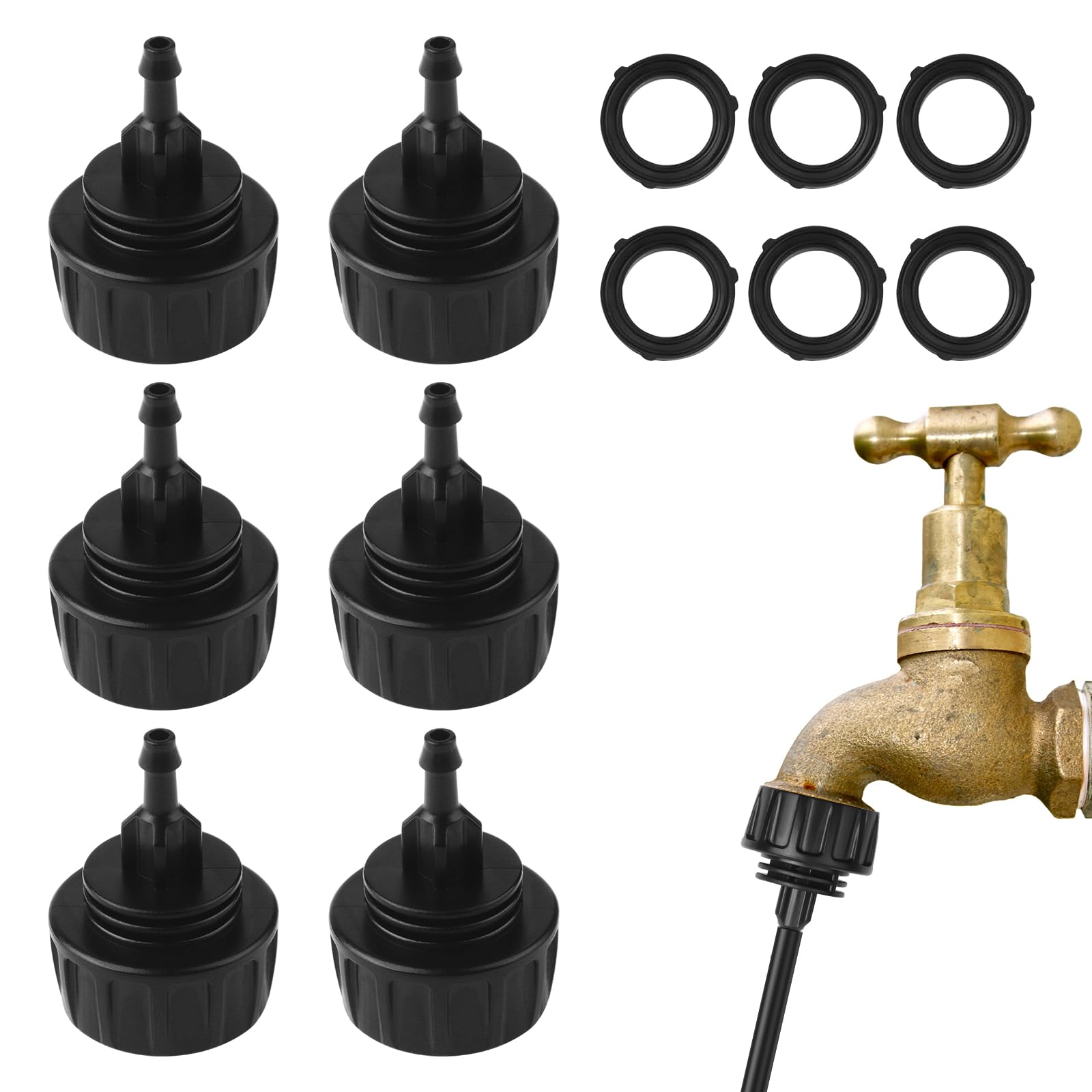 Amazon.com : 6 PCS 1/4 Inch Drip Irrigation Hose Connector, Drip ...