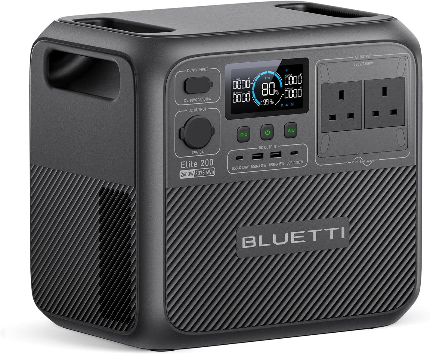 BLUETTI Portable Power Station AC70, 768Wh LiFePO4 Battery Backup w/ 2 ...