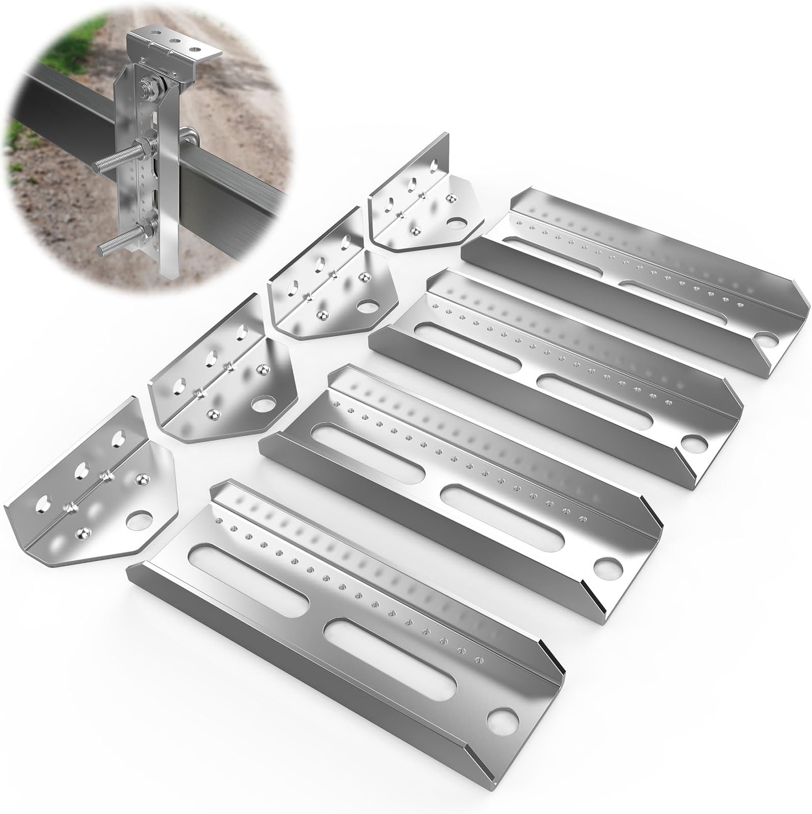 Amazon.com: 4 PCS 8" Galvanized Swivel Top Bunk Bracket Kit for 3" x1.5 ...